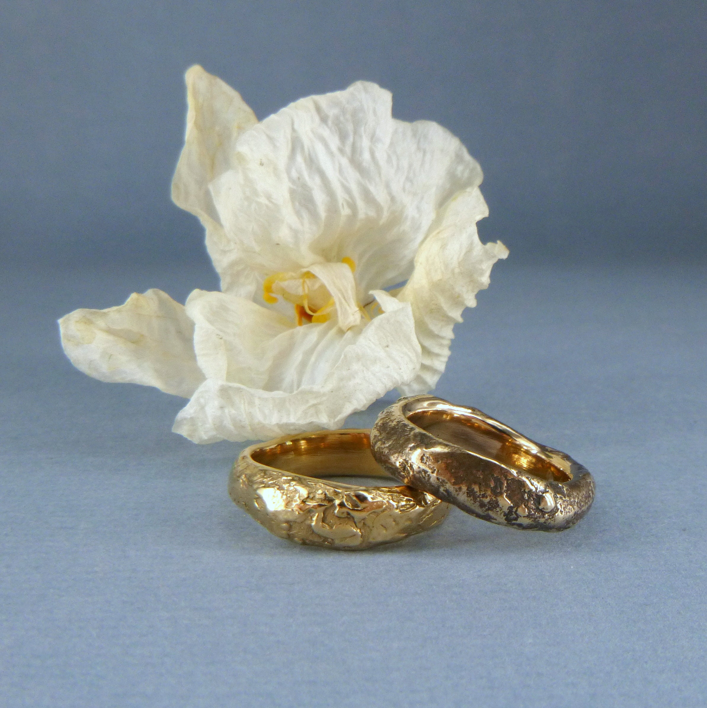 Chunky, Textured Bronze Stacking Ring, With or Without Patina, Organic ...