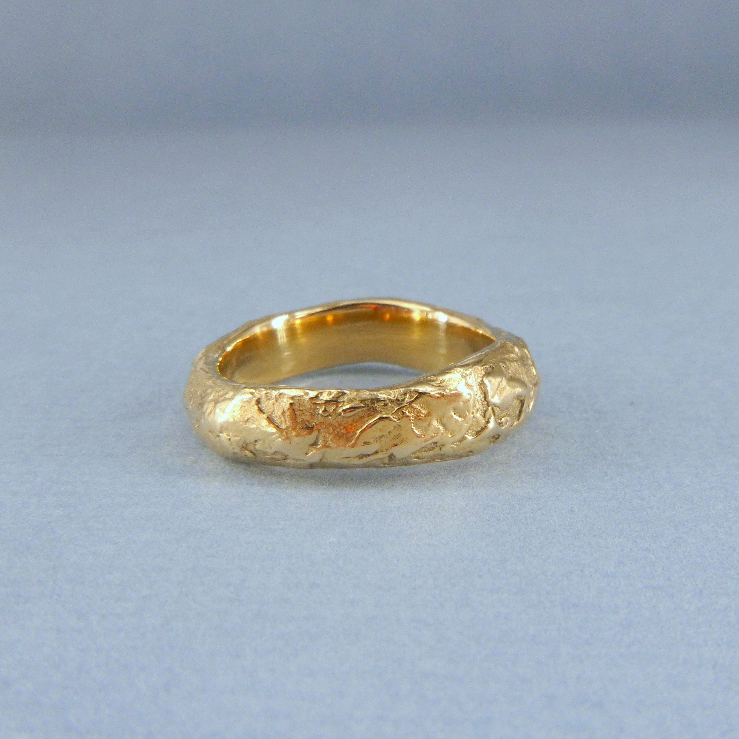 Chunky, Textured Bronze Stacking Ring, With or Without Patina, Organic ...
