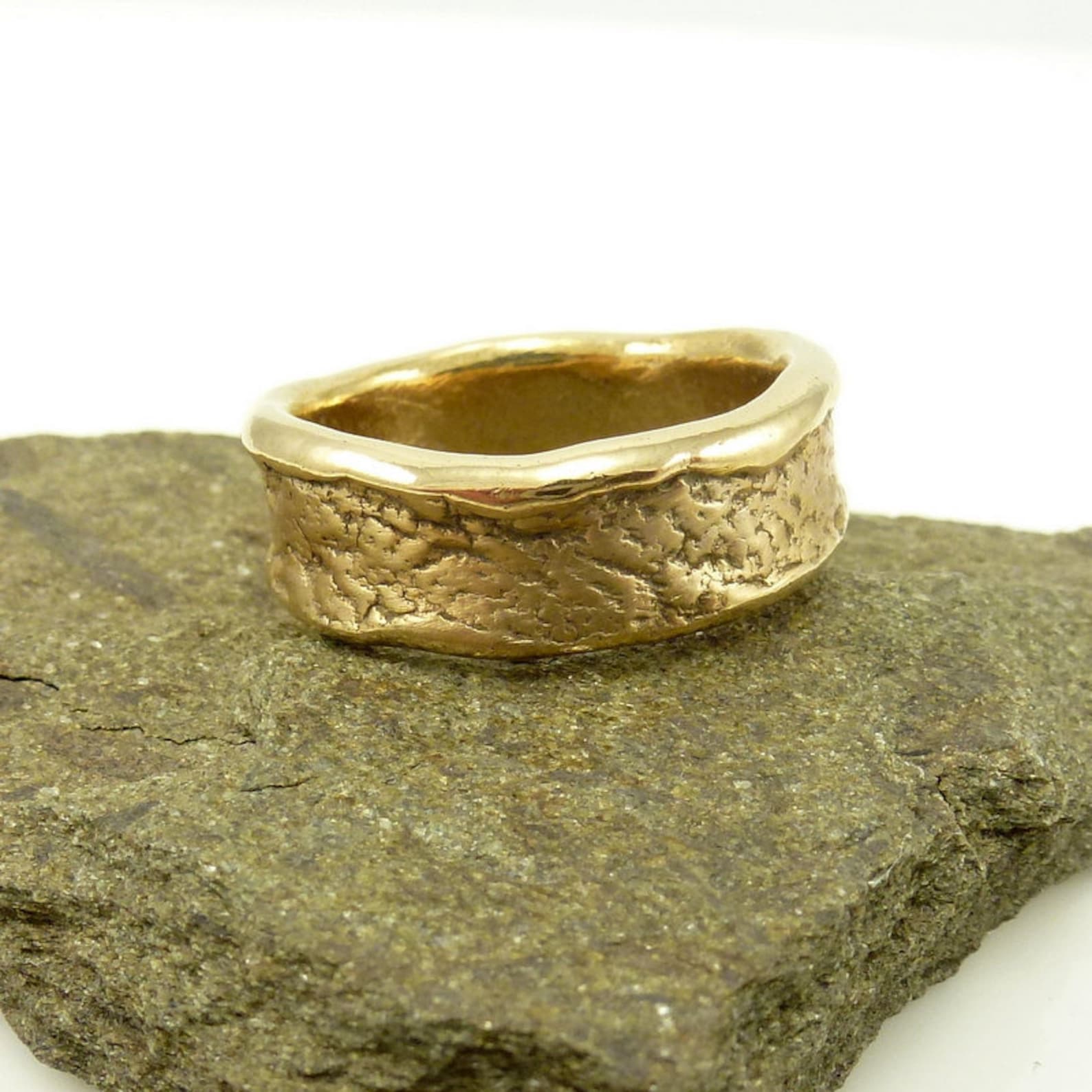 Organic Bronze Ring ARCADIAN Textured Bronze Ring Men's | Etsy