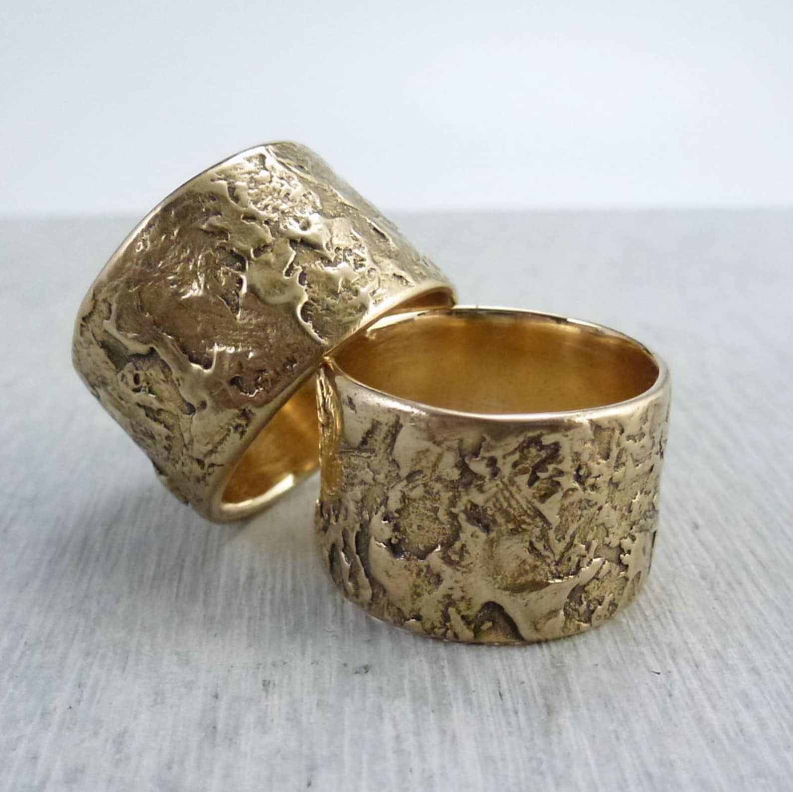 Wide Bronze Ring Wide Textured Ring Modern Boho Bronze Ring - Etsy