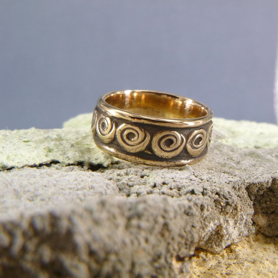 Ancient Greek Spiral Ring #2 With Dark Patina, Golden Bronze Ring ...