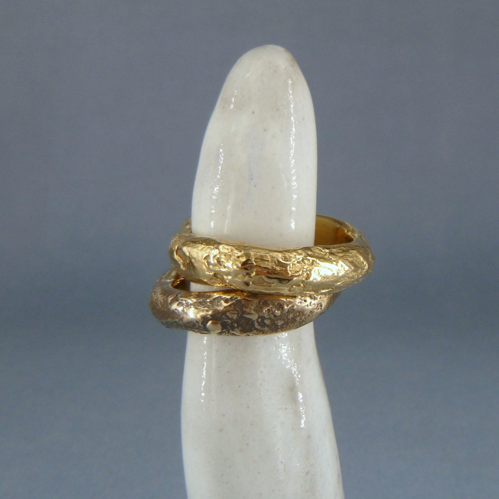 Chunky, Textured Bronze Stacking Ring, With or Without Patina, Organic ...