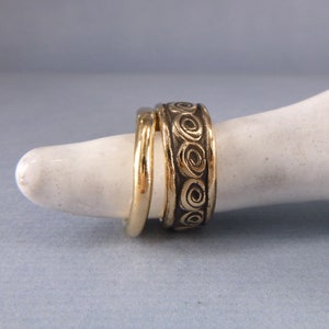 Ancient Greek Spiral Ring #2 With Dark Patina, Golden Bronze Ring ...