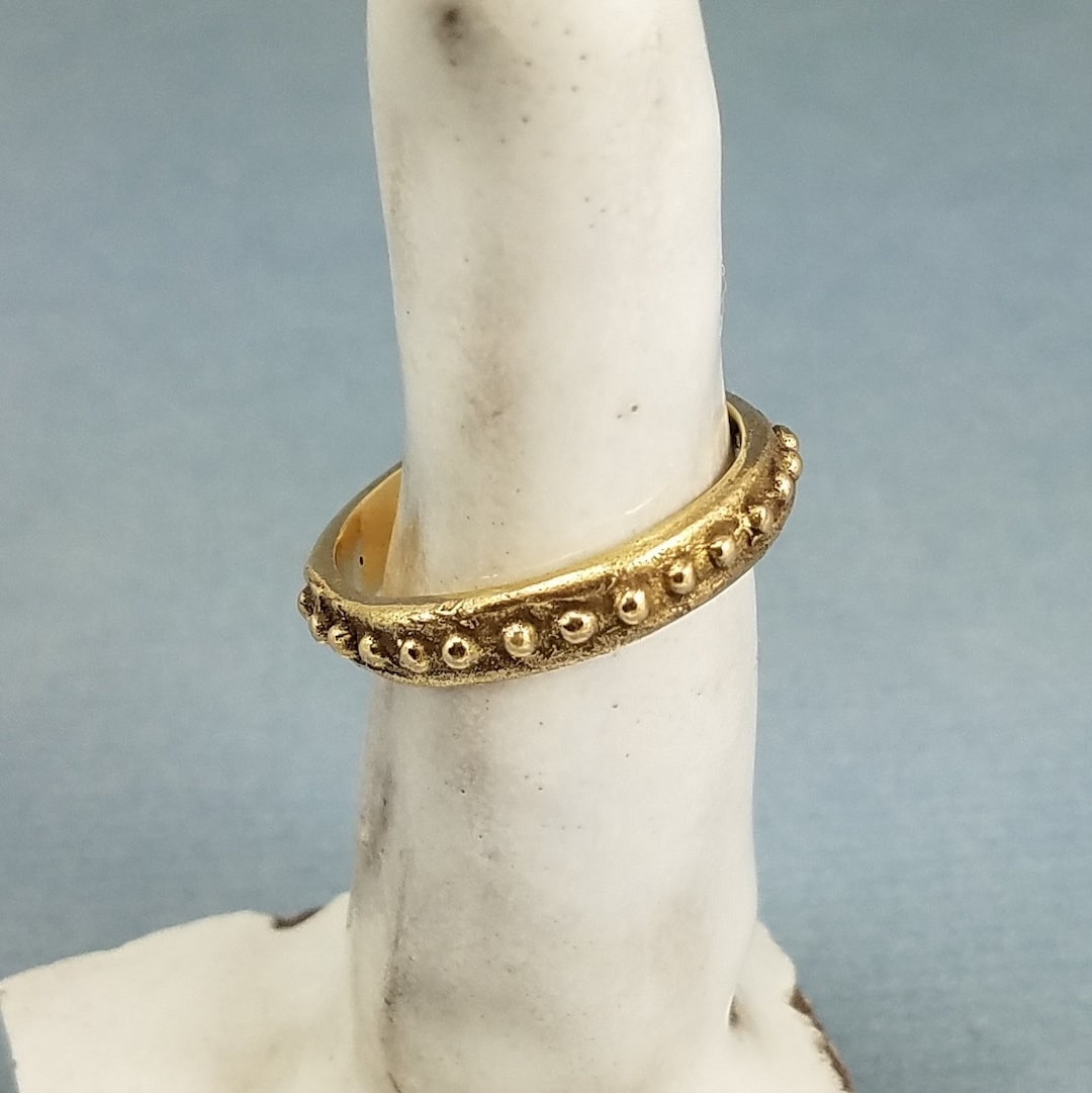 BEADED ROMAN RING #2, Thin Bronze Ring, Mens or Womens Bronze Ring ...