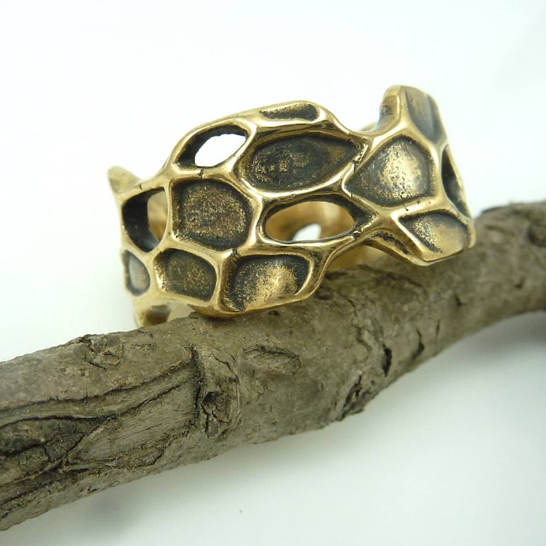 Bronze Ring Textured Bronze Ring Bronze Honeycomb Ring - Etsy