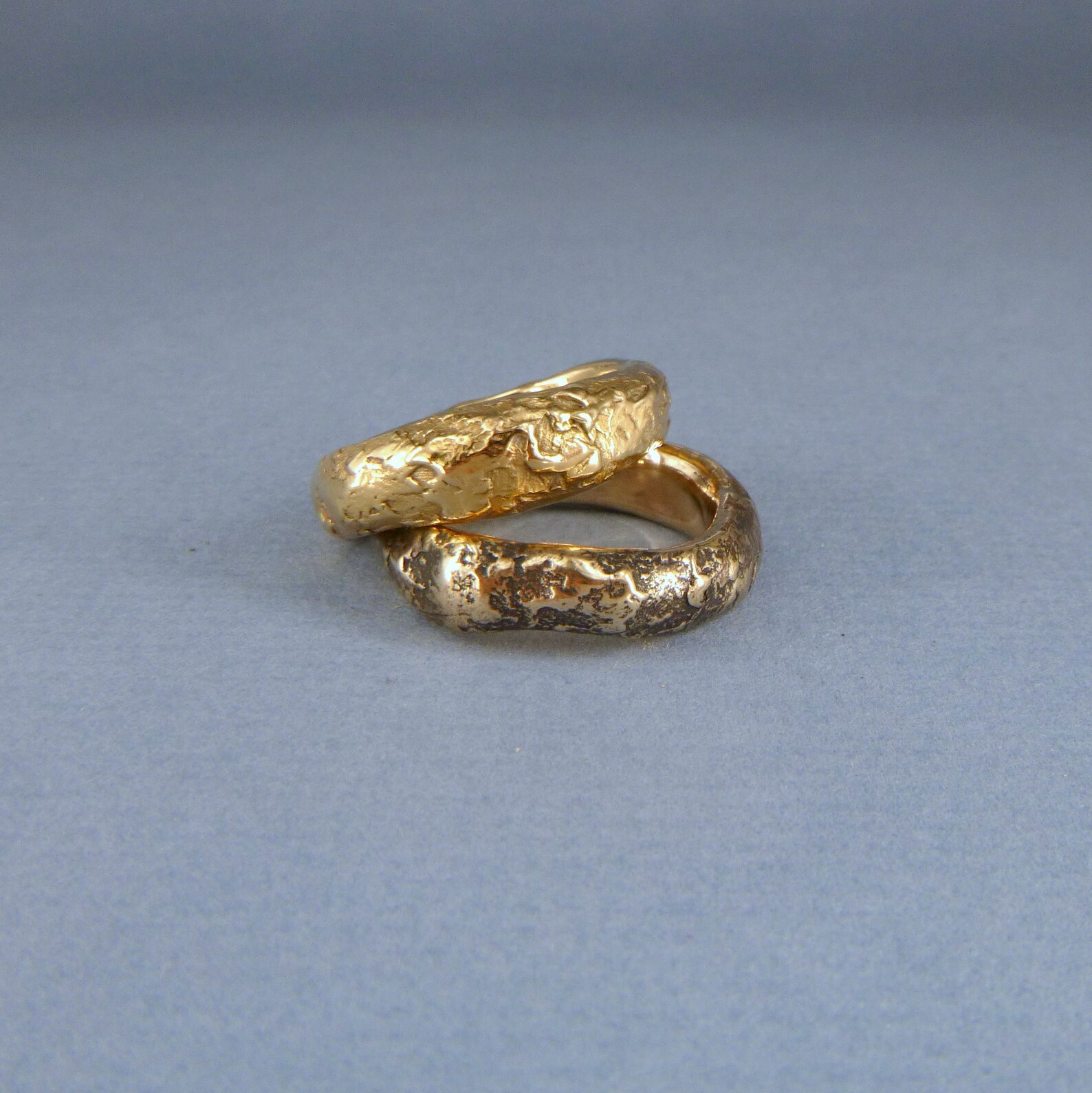 Chunky, Textured Bronze Stacking Ring, With or Without Patina, Organic ...