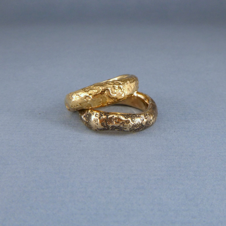 Chunky, Textured Bronze Stacking Ring, With or Without Patina, Organic ...
