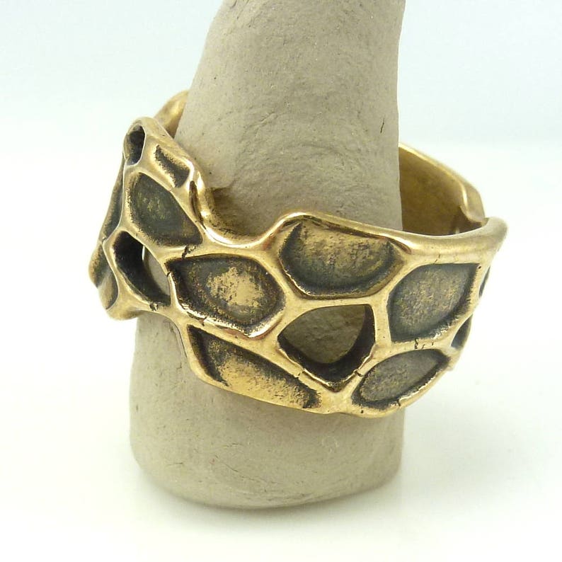 Bronze Ring Textured Bronze Ring Bronze Honeycomb Ring - Etsy