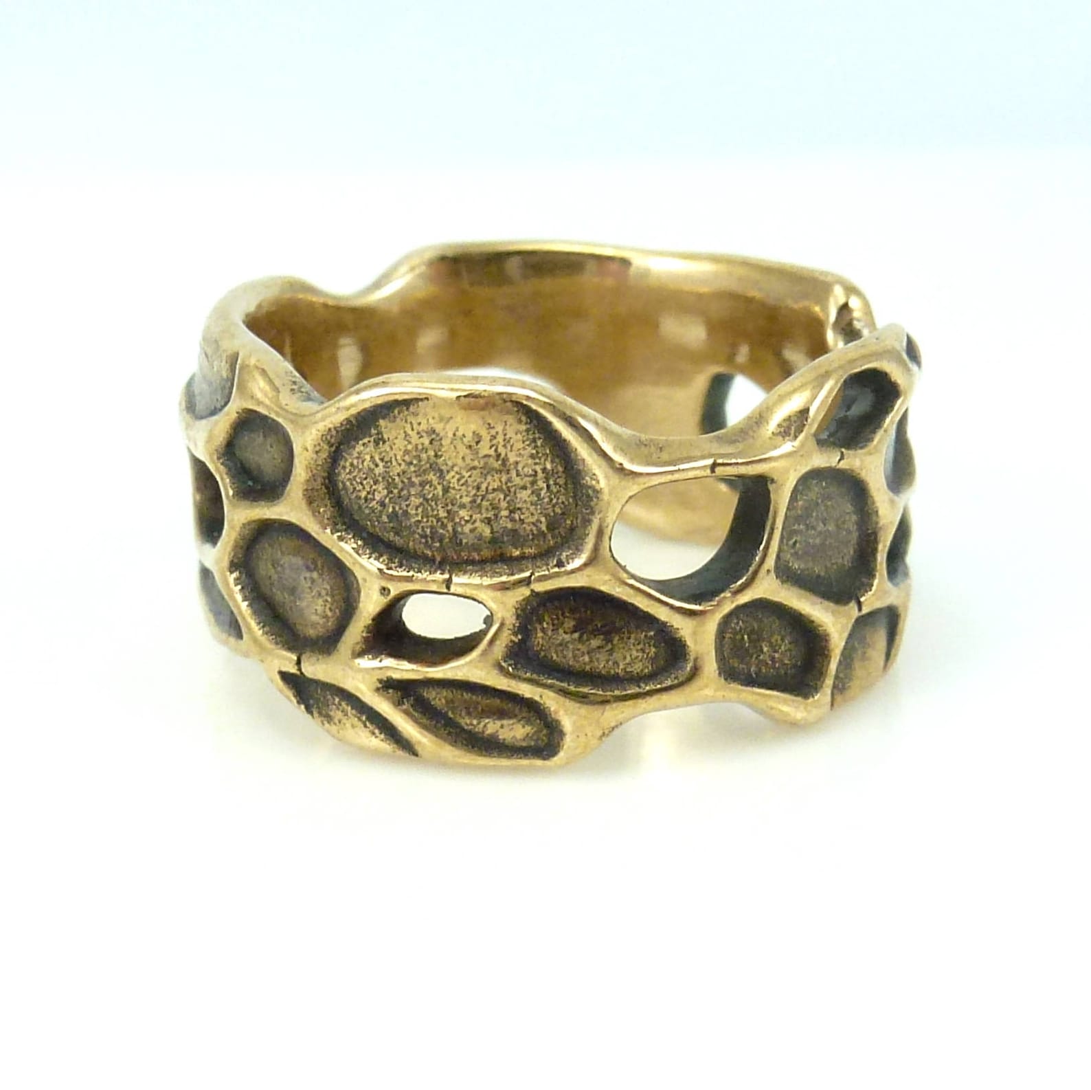 Bronze Ring Textured Bronze Ring Bronze Honeycomb Ring - Etsy