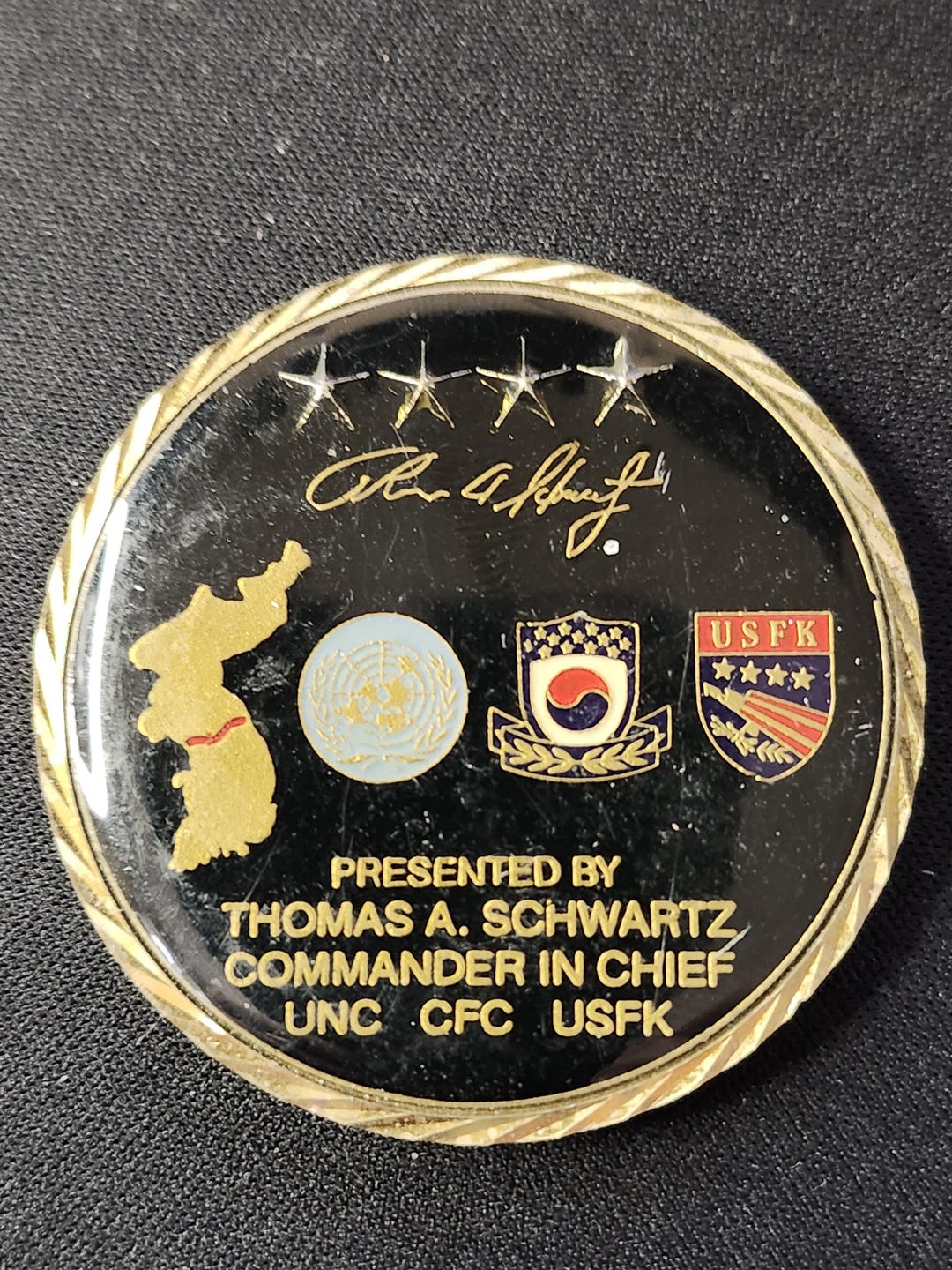 Thomas A. Schwartz UNC CFC USFK Commander's Medallion (challenge Coin ...