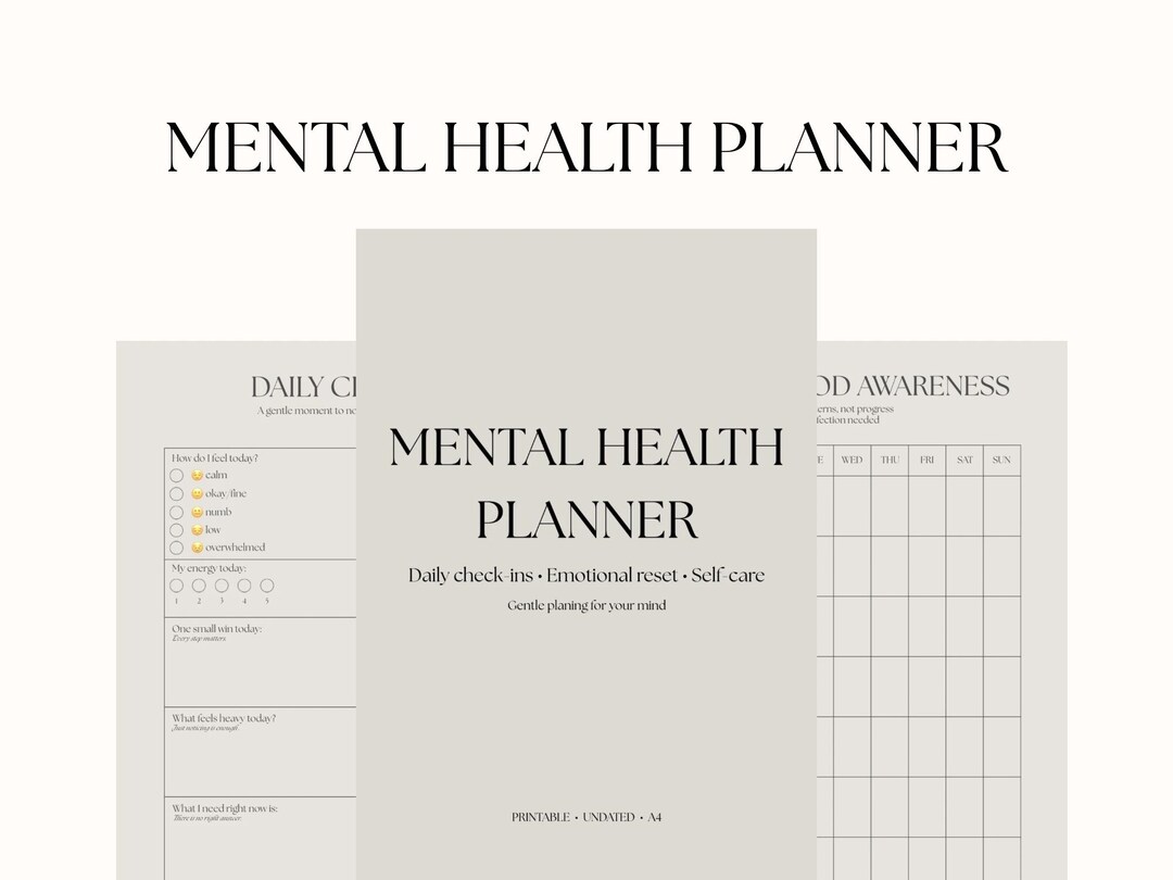 Gentle Mental Health Planner | Printable Self-care & Emotional Wellness ...