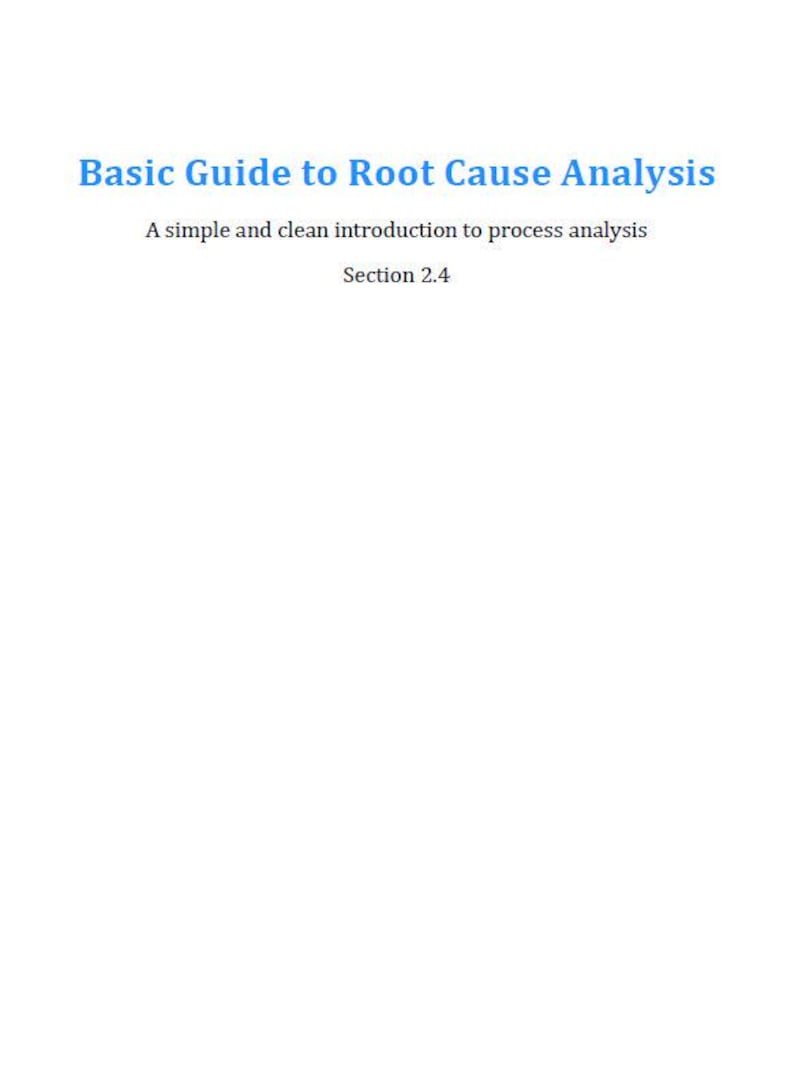 Basic Guide to Root Cause Analysis 2.4 - Etsy