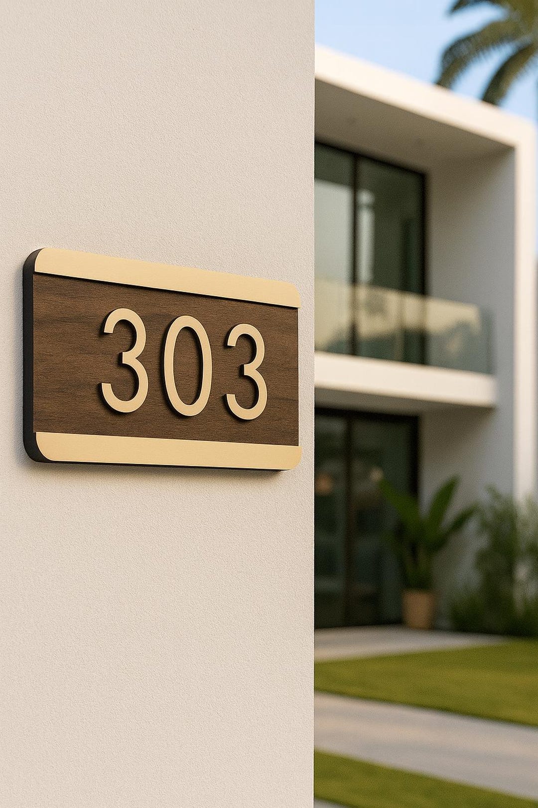 Custom Acrylic Door Sign With House Number, Modern Flat & Office Door ...