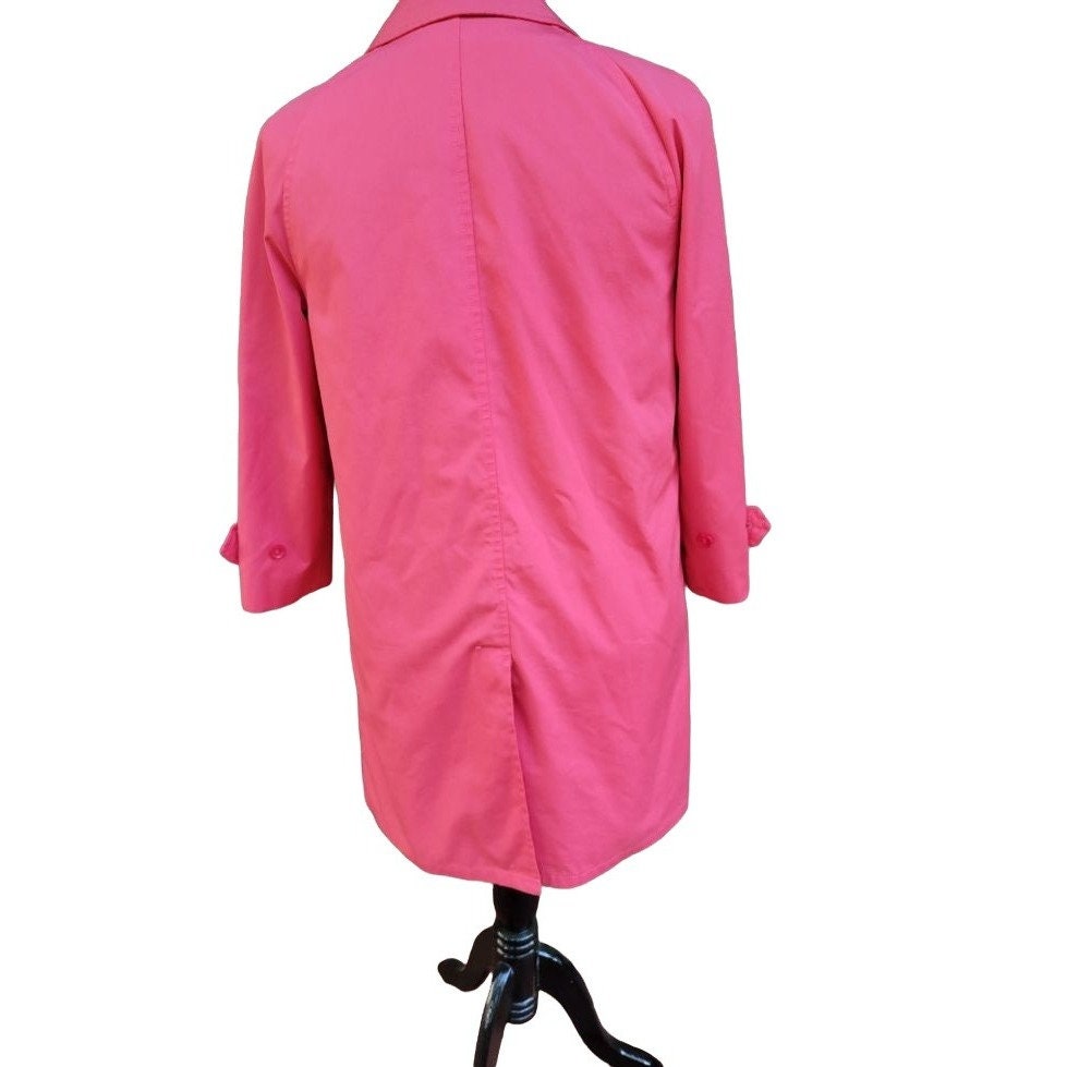 VINTAGE 1960's Mod SMUG Trench Coat Coral Peach Pink Large - munimoro ...