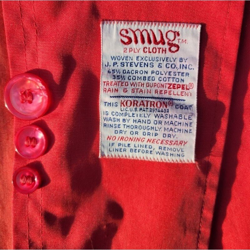 VINTAGE 1960's Mod SMUG Trench Coat Coral Peach Pink Large - munimoro ...