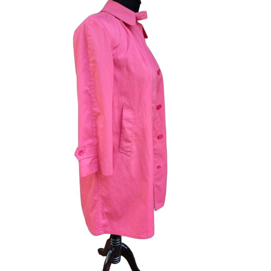 VINTAGE 1960's Mod SMUG Trench Coat Coral Peach Pink Large - munimoro ...