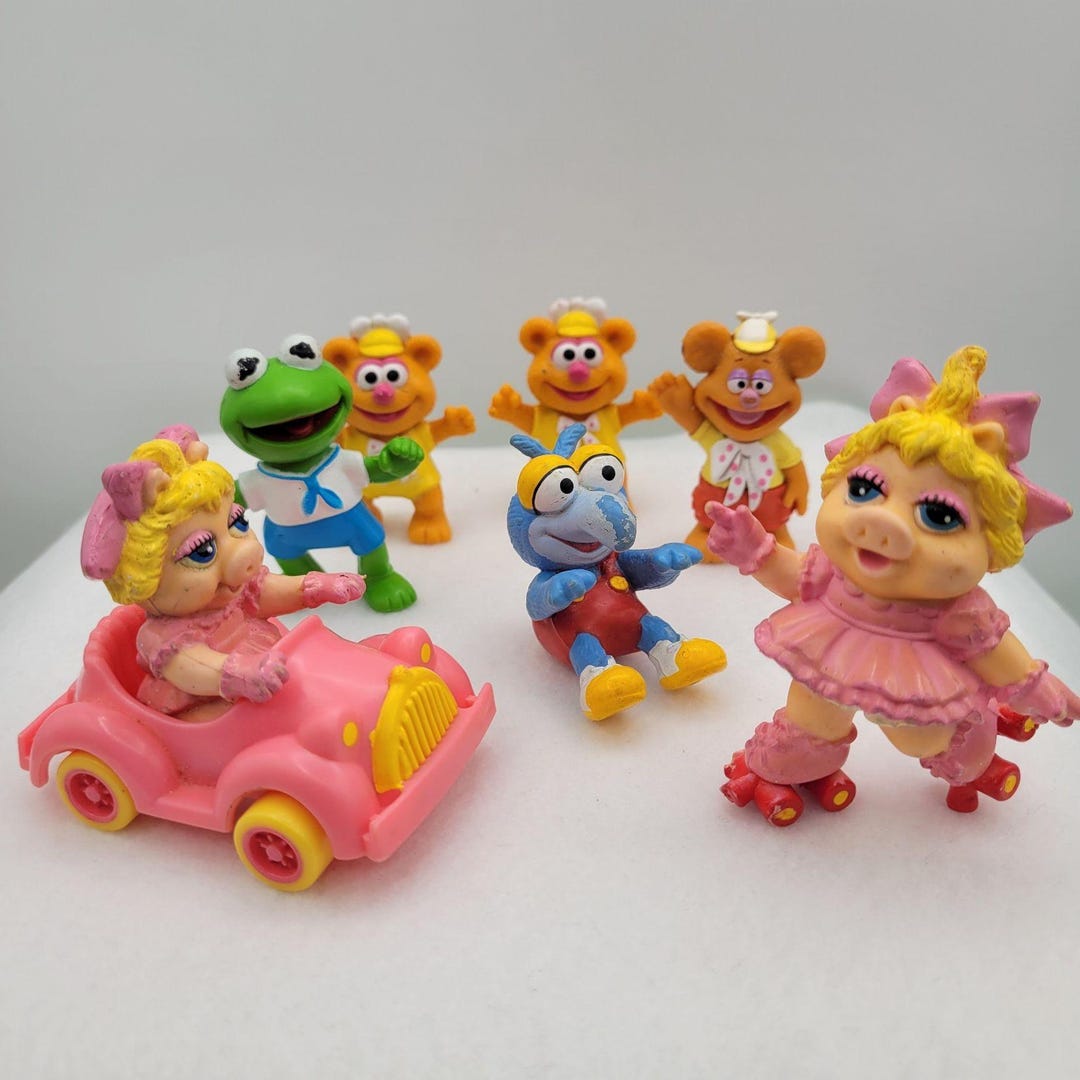 Vintage Muppet Babies Figure Lot Kermit Gonzo Fozzie Gonzo & MISS PIGGY ...