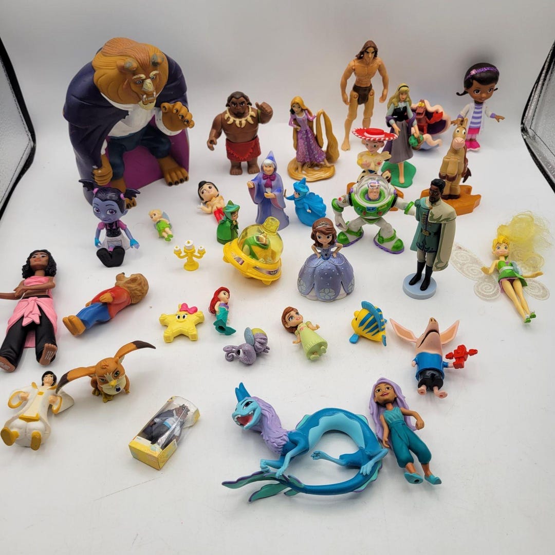 Disney Character Huge Lot Vintage to Now Action Figures Cake Toppers ...