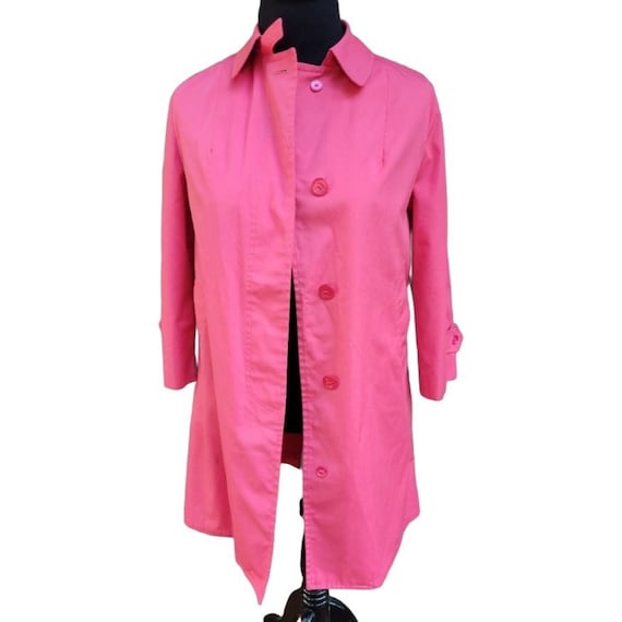 VINTAGE 1960's Mod SMUG Trench Coat Coral Peach Pink Large - Etsy