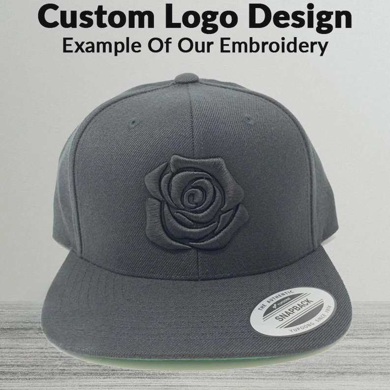 Custom Embroidered 3D Puff My Logo Snapback Hat / Personalized Logo ...