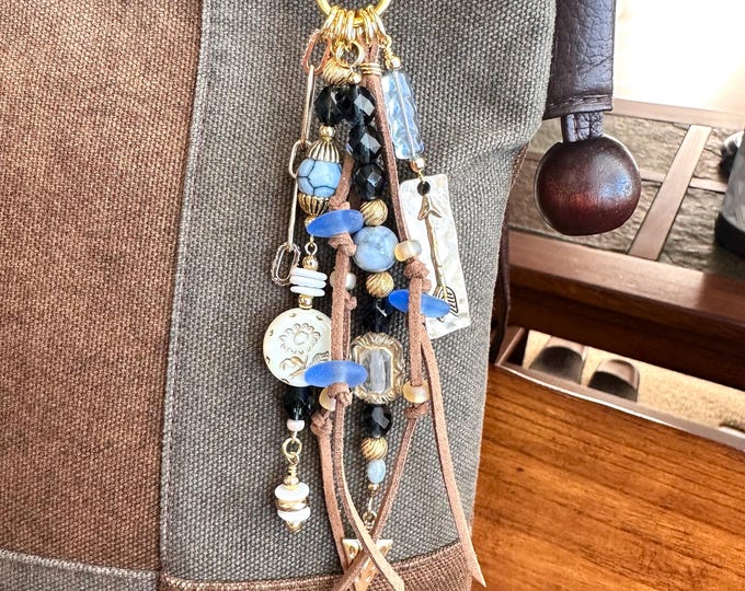 Boho Keychain, Purse Charm, Bag Charm, Keychain Charm, Beaded Keychain ...