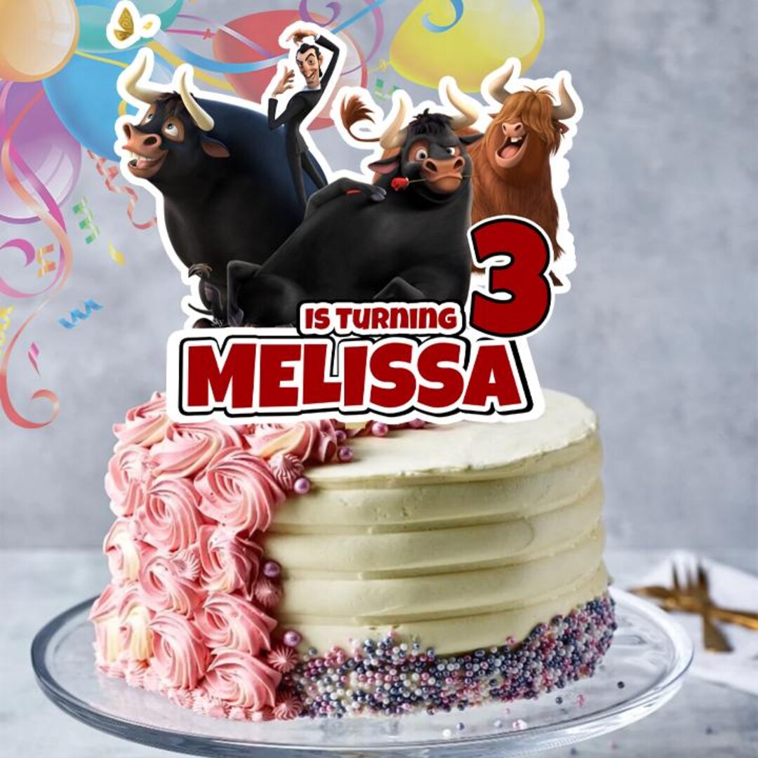 Printable Ferdinand Cake Topper | Custom Name Printable (digital ...
