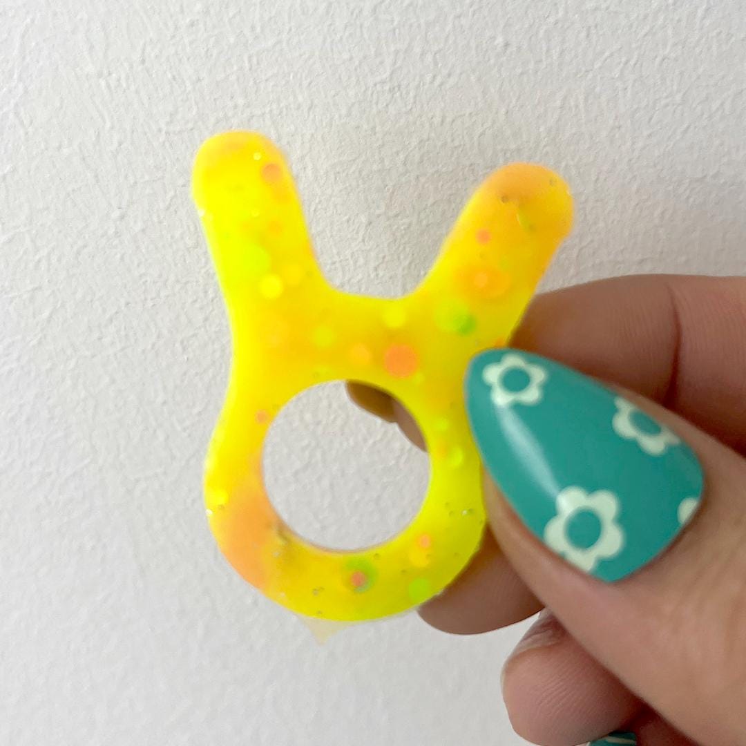 Bunny Ring Fidget - Glow-in-the-dark - Handmade Silicone Fidget Jewelry ...