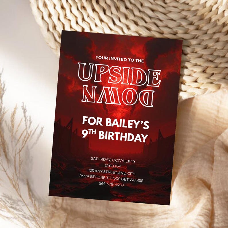 Stranger Things Birthday Invitation Template, Editable Digital Download ...
