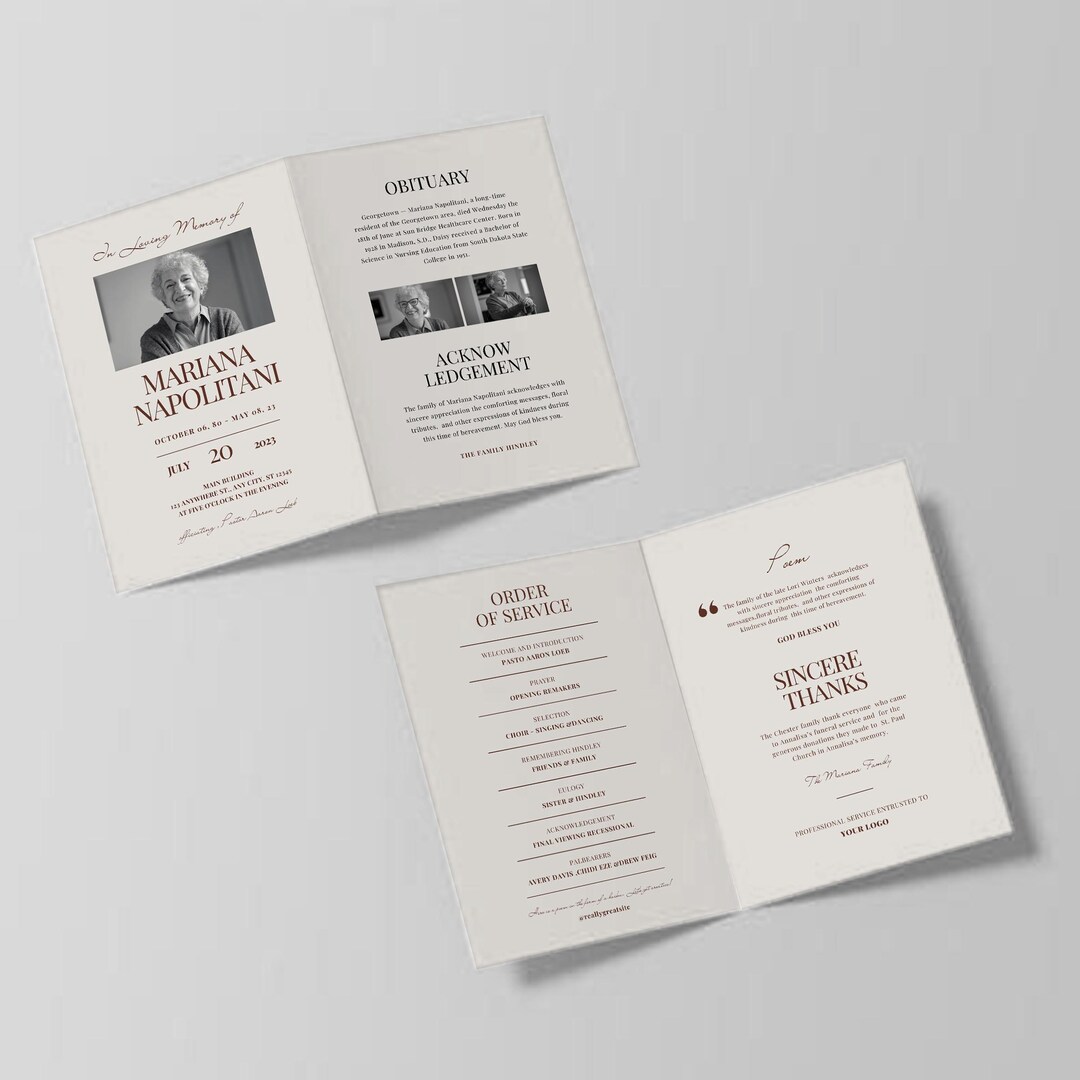 LDS Funeral Program Template, Order of Service (editable Printable ...