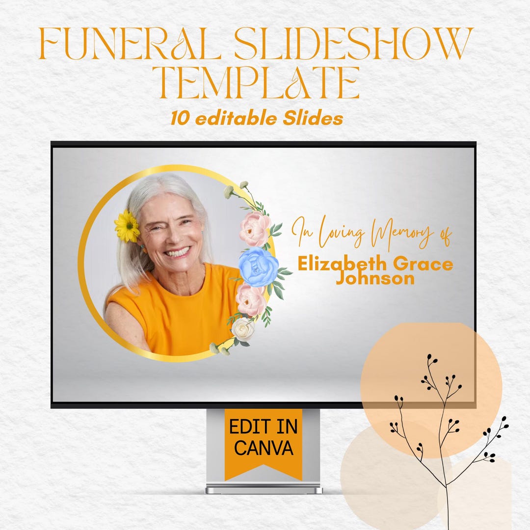 Memorial Slideshow Template: Editable Canva Celebration of Life ...