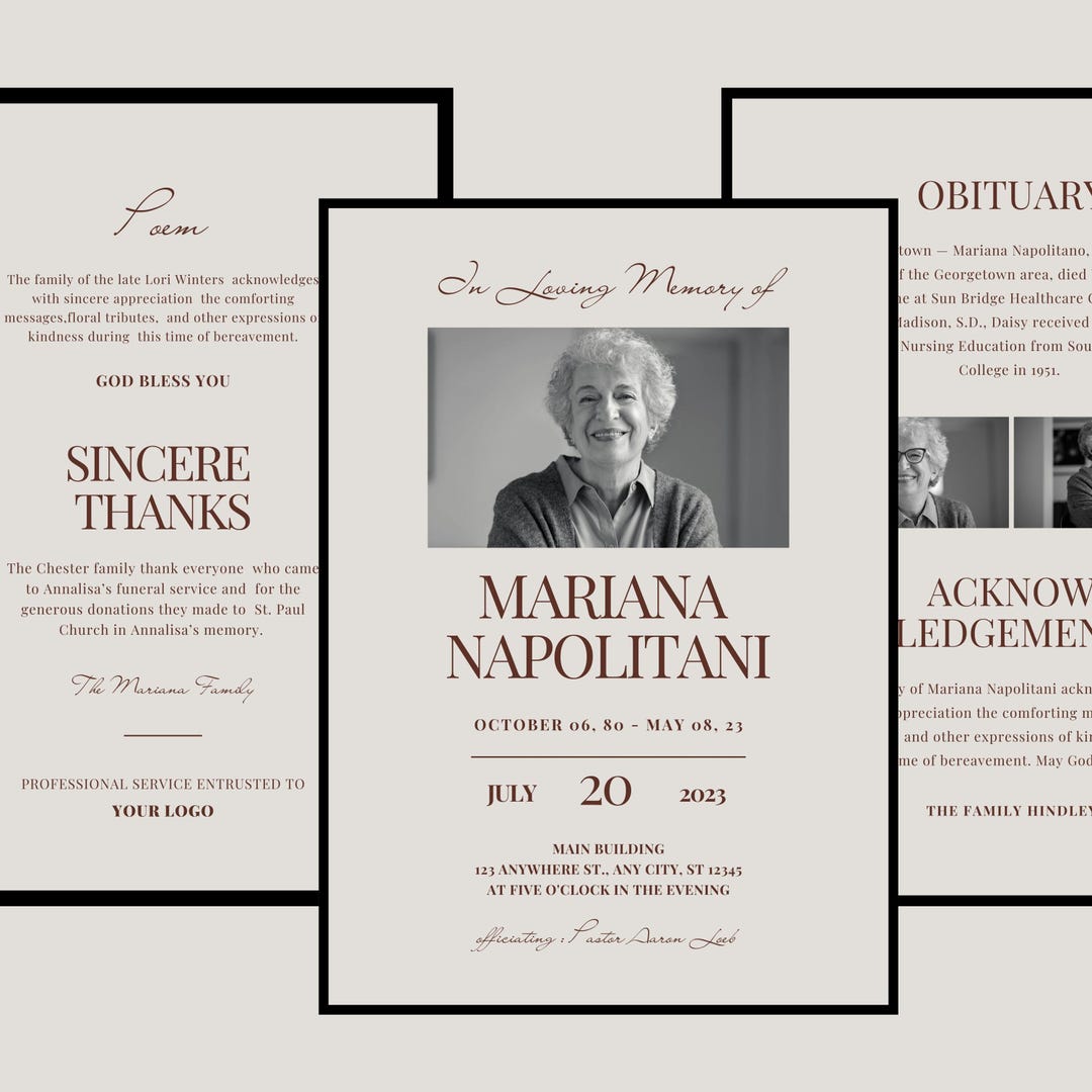 LDS Funeral Program Template, Order of Service (editable Printable ...