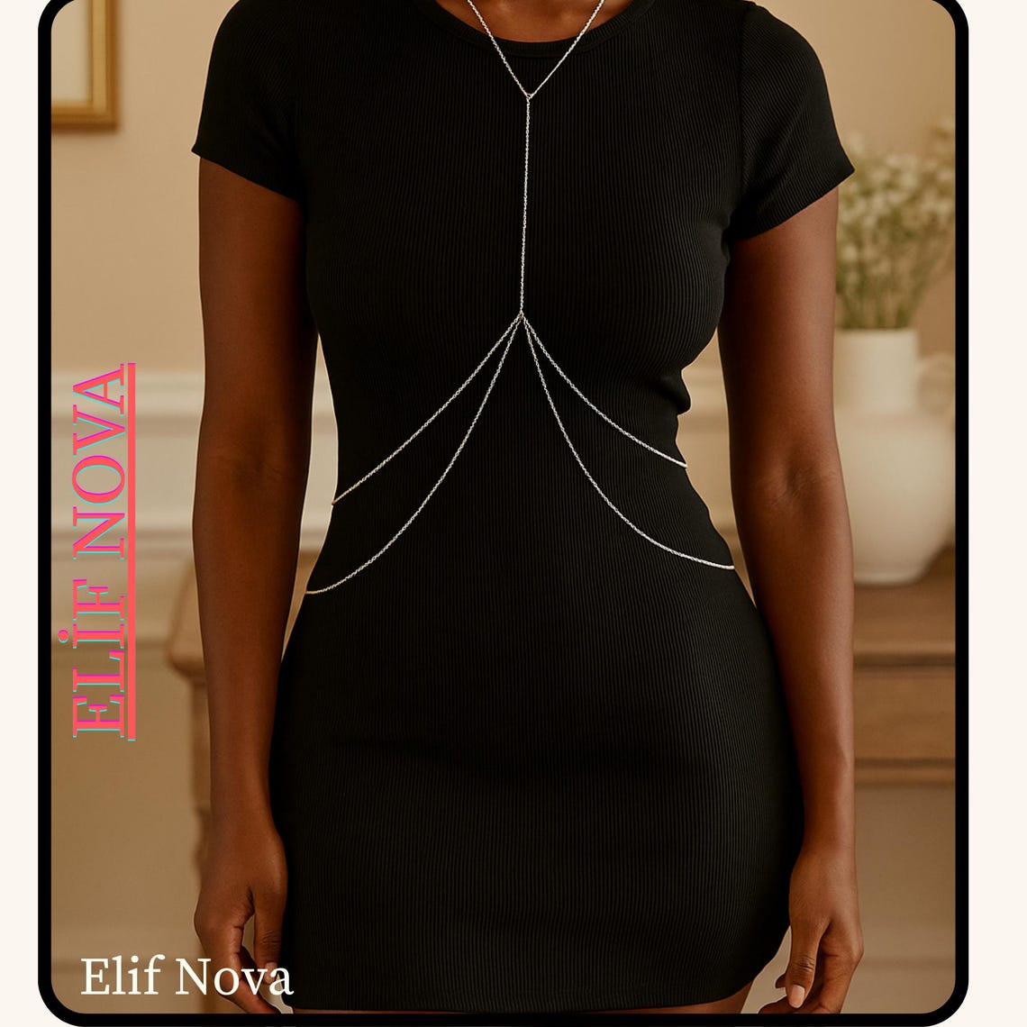 Trendy Cross Body Chain for Women – Elegant Jewelry Gift - Etsy