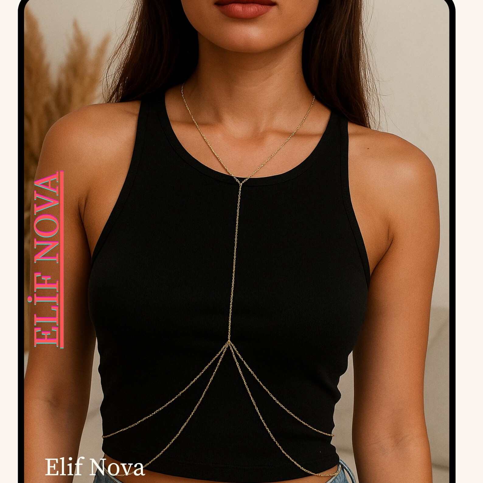 Trendy Cross Body Chain for Women – Elegant Jewelry Gift - Etsy