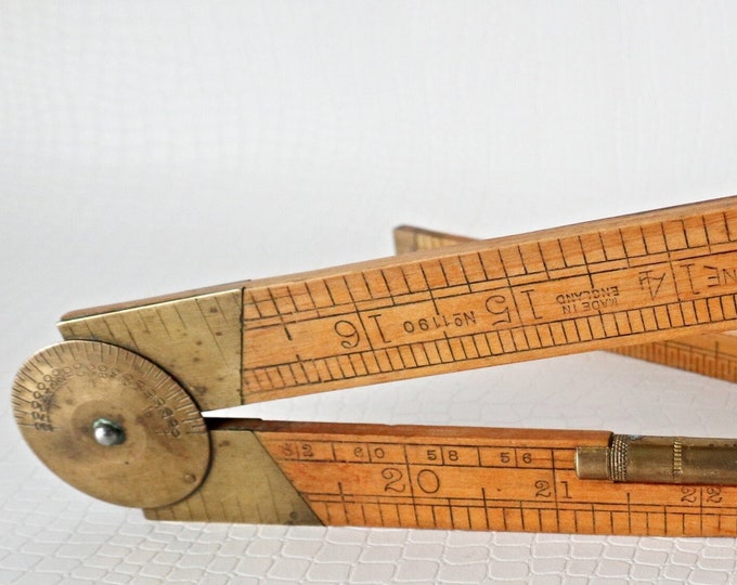 Vintage John Rabone and Sons Two Fold Boxwood Ruler With Spirit Level ...