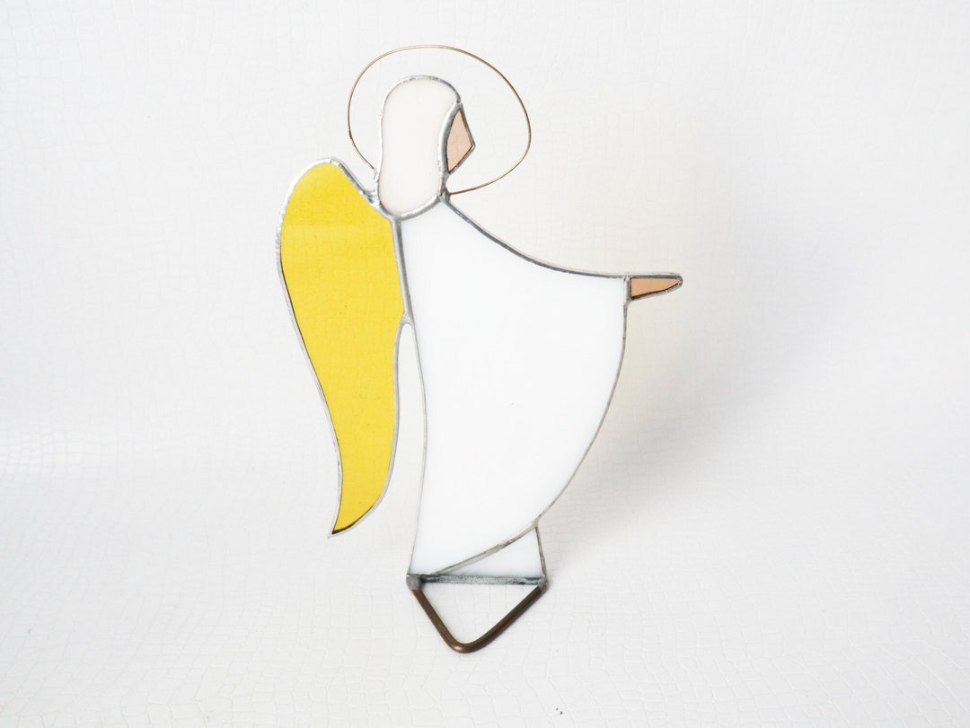 Vintage Stained Glass Angel 3D Standing Christmas Angel Table Topper - Etsy