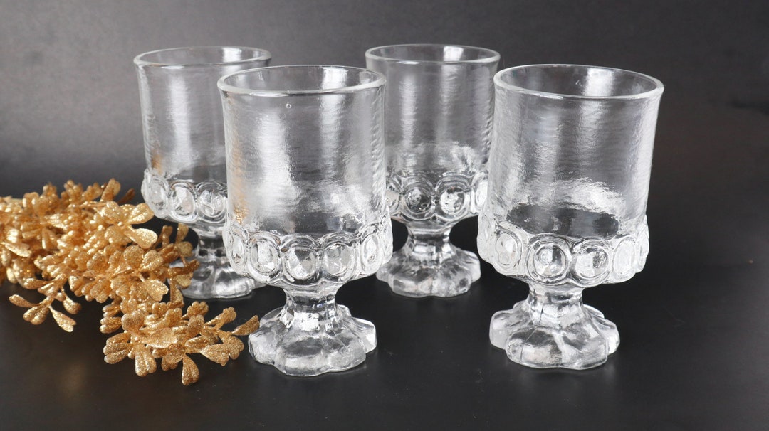 4 Vintage Clear (ice) Juice / Wine Glasses Franciscan Glass Stemware ...