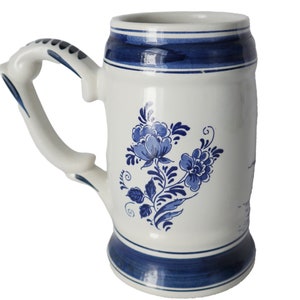 Vintage Delft Blue Mug With Lid Windmill Holland Delftware Delfts Beer ...