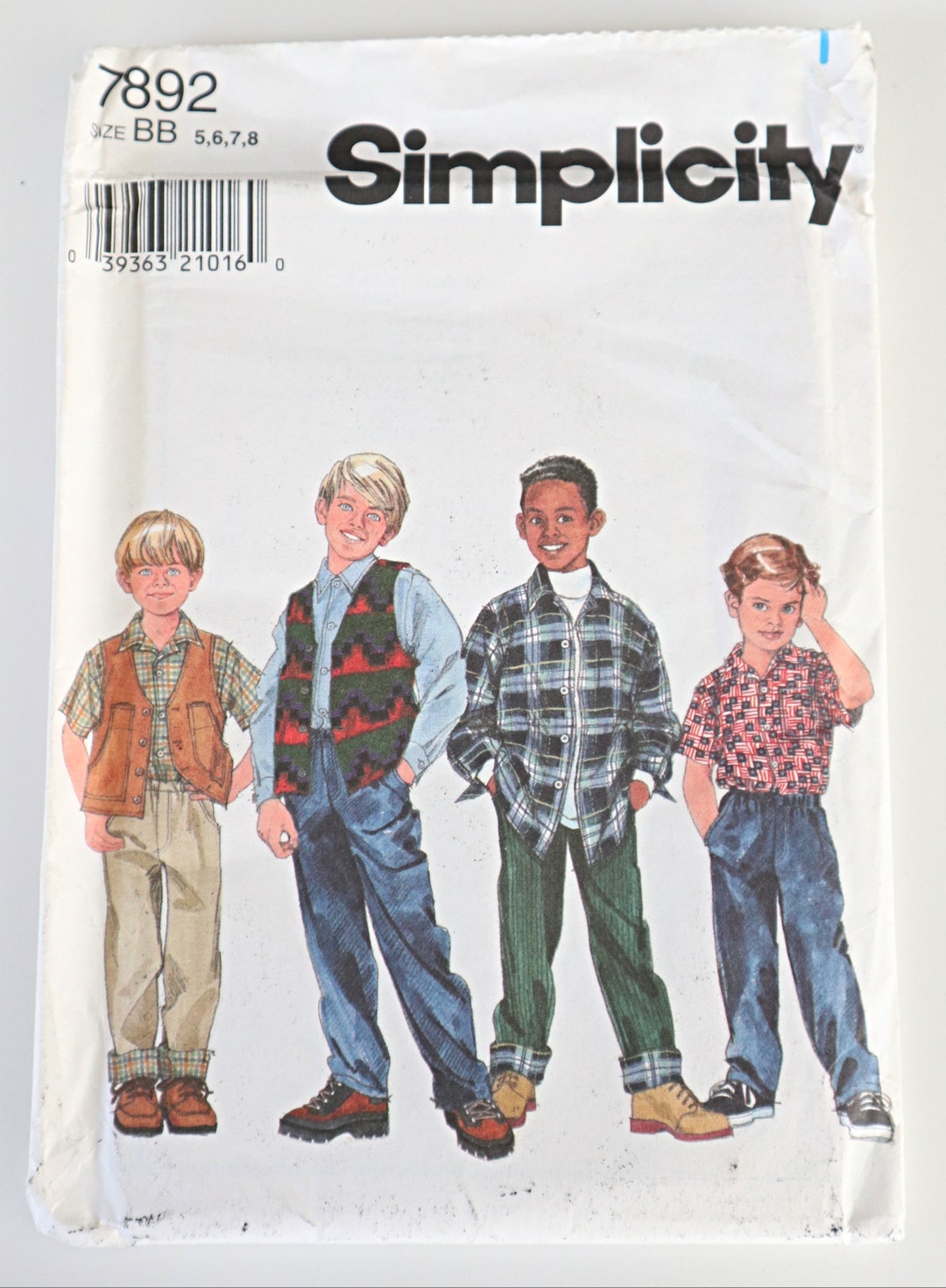Simplicity 7892 Pattern Vintage Boy's Classic Button Front Camp Shirt ...