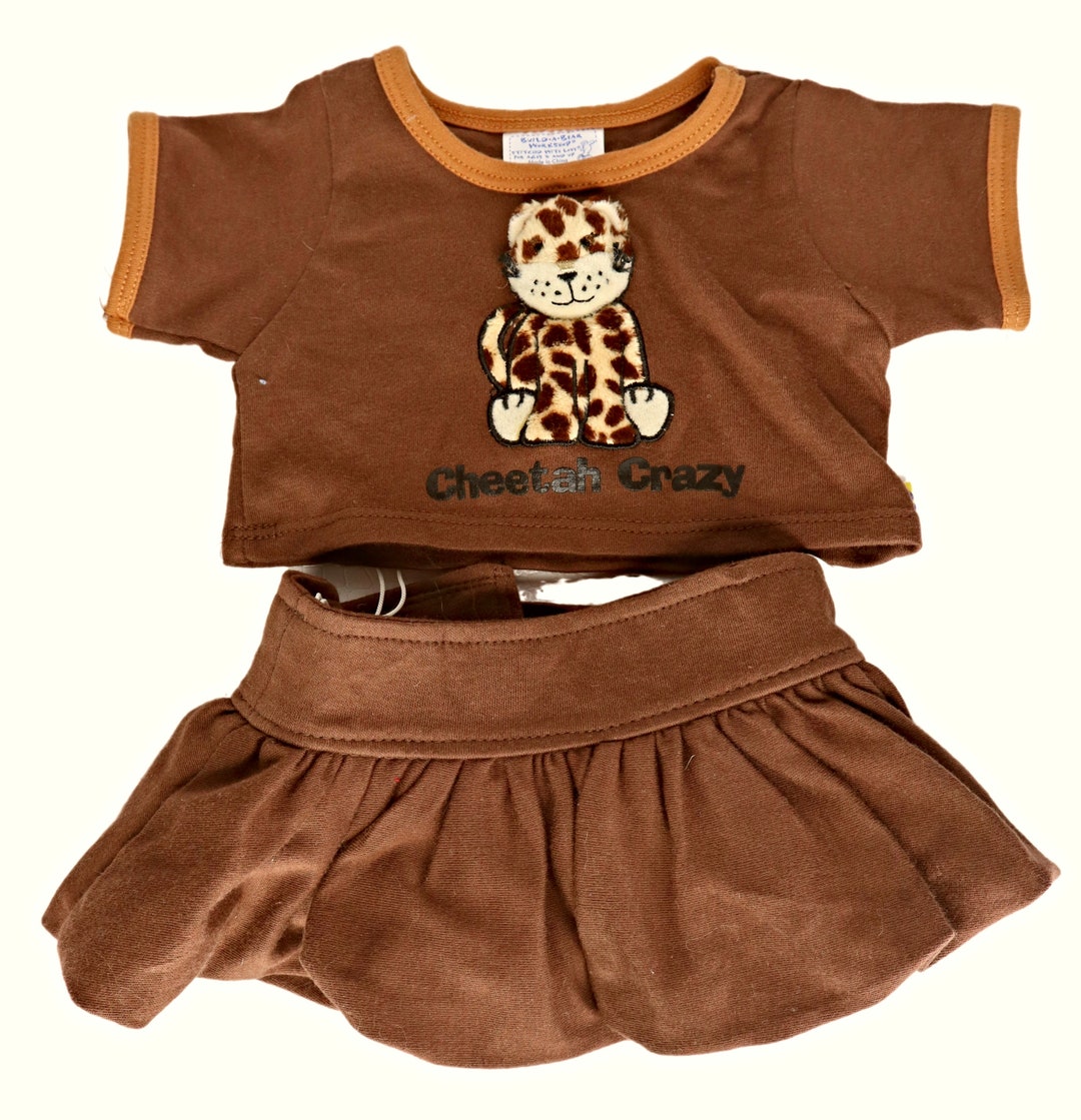 Vintage Build-a-bear Party Outfit Leopard Top & Skirt Cheetah - Etsy