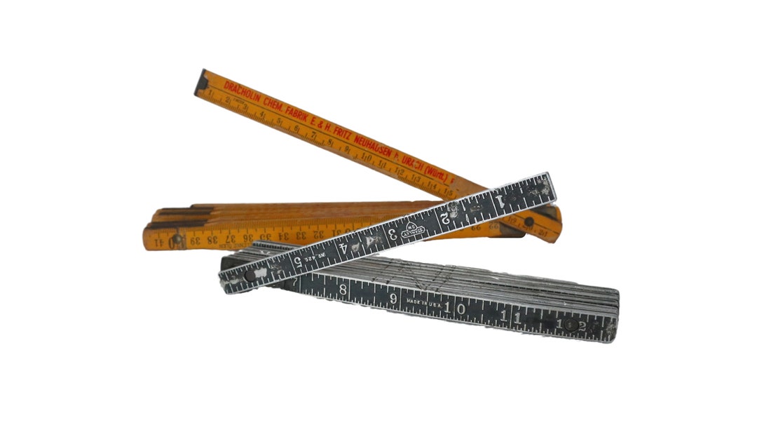 2 Vintage Stanley Folding Rulers Metal Stanley No 426 & Wood Ritz-kraft ...