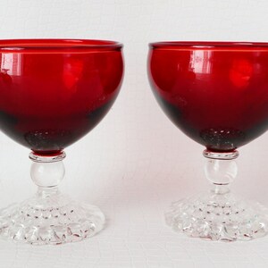 4 Royal Ruby Boopie Glasses Glass Stemware 1950's Vintage Anchor Hocking - Etsy