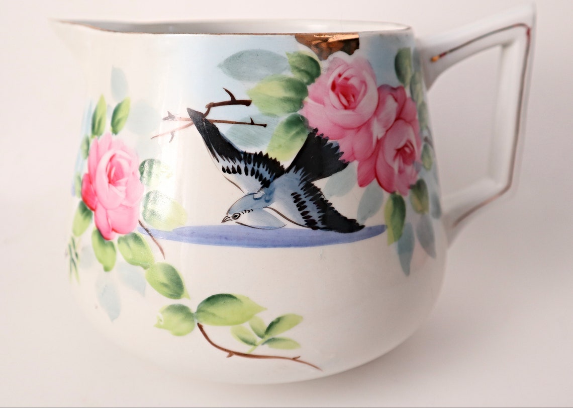 Antique Nippon Hand Painted Lemonade Set Bird Handled Mugs - Etsy
