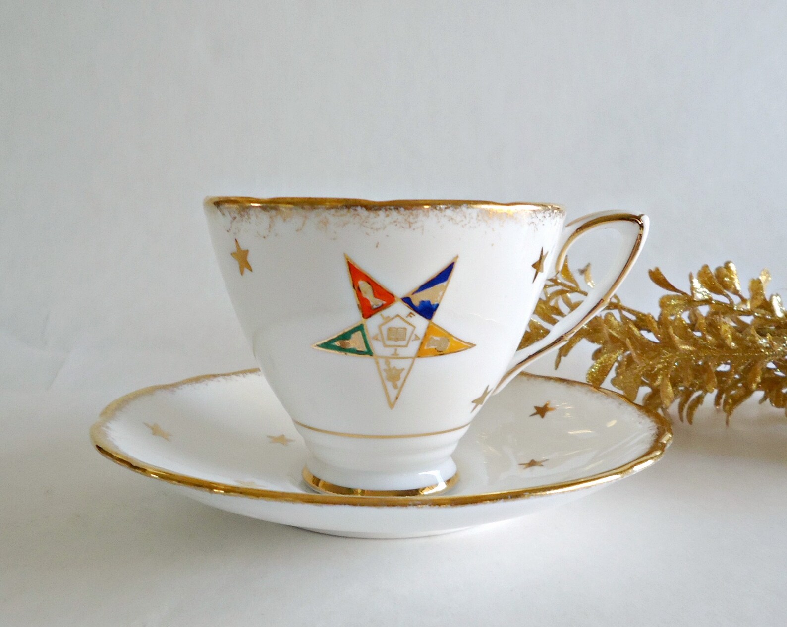 Teacup and Saucer Masonic Royal Stafford Bone China Tea Cup - Etsy