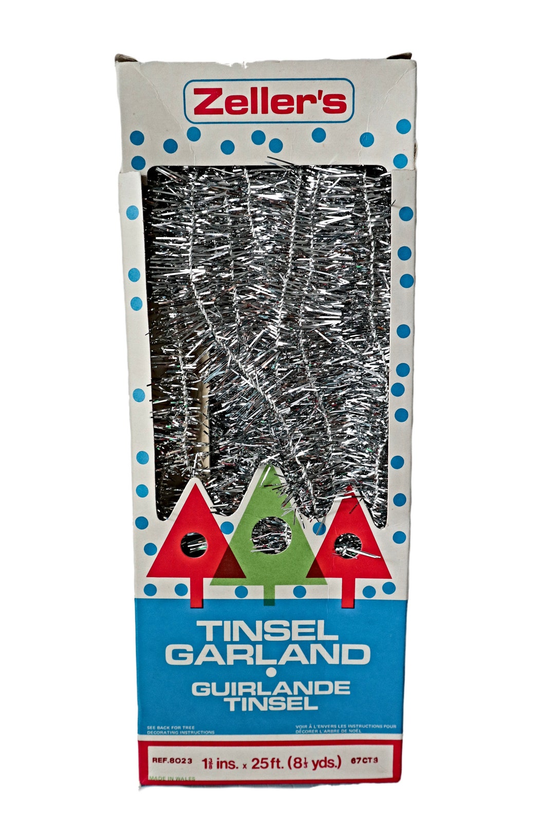 Vintage Christmas Tree Tinsel Garland Silver 25 Ft 1970's - Etsy