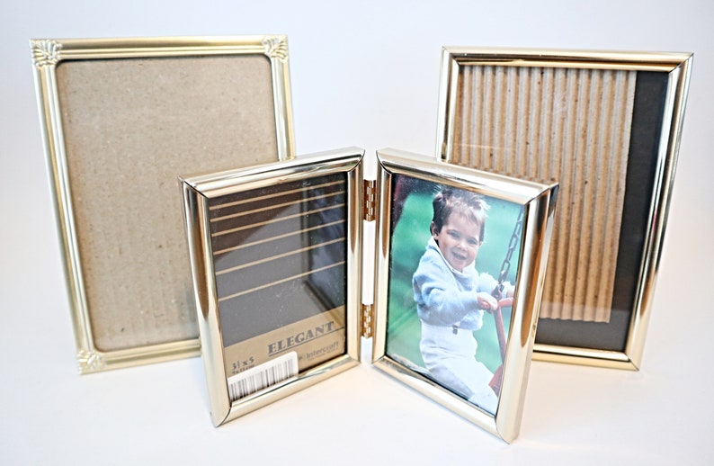 3 Picture Frames Gold Tone Vintage Photo Frames Various Sizes Lot B - Etsy