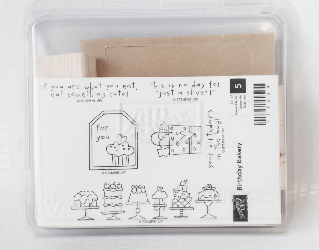 5 Vintage Rubber Stamp Birthday Bakery Stampin up for You Desserts ...