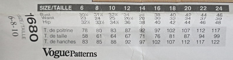 Vogue 1680 Sewing Pattern Misses Semi Fitted Jacket & Skirt Designer ...