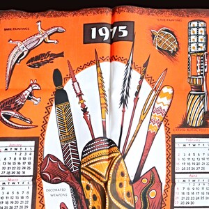 Retro Vintage Calendar 1975 Aboriginal Art of Australia Tea Towel ...