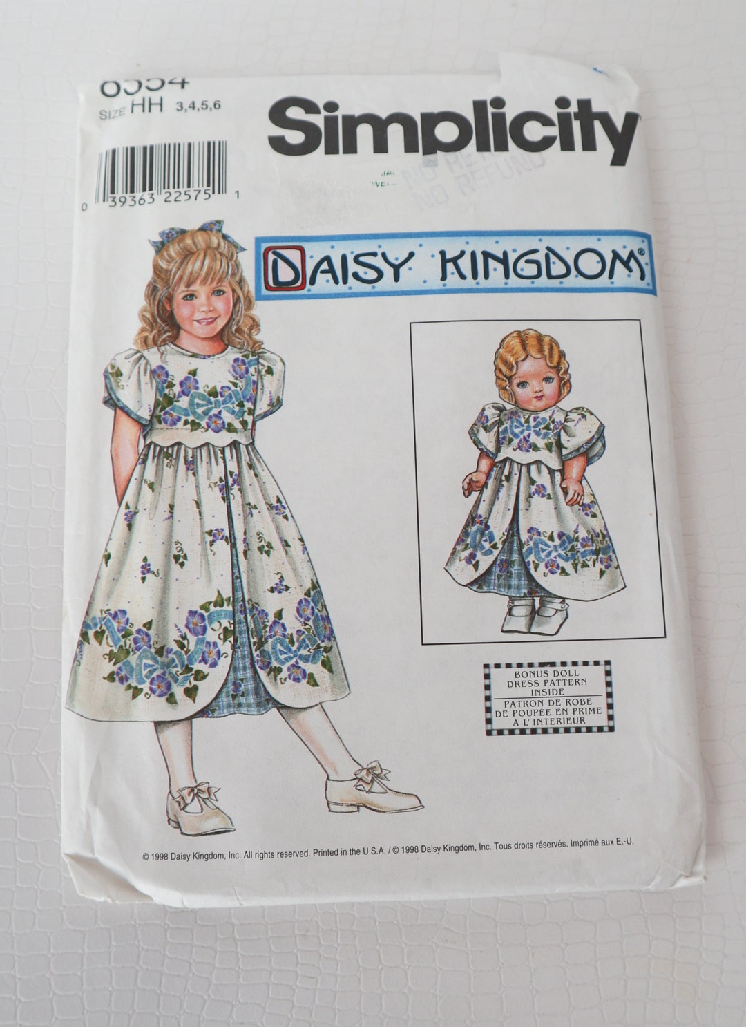 Simplicity 8554 Sewing Pattern: Girls Party Dress & Doll Dress (size 3 ...