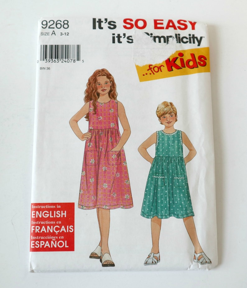 Vintage Sewing Pattern Simplicity 9268 Girls Summer Dress | Etsy
